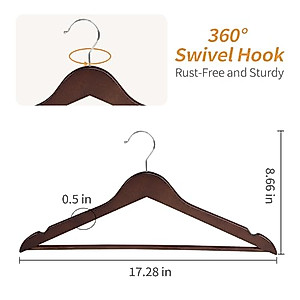 Amazon Basics Wood Suit Clothes Hangers - Cherry, 20-Pack