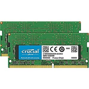 Crucial 32GB Kit (16GBx2) DDR4 2666 MT/s (PC4-21300) CL19 DR x8 SODIMM 260-Pin for Mac - CT2K16G4S266M