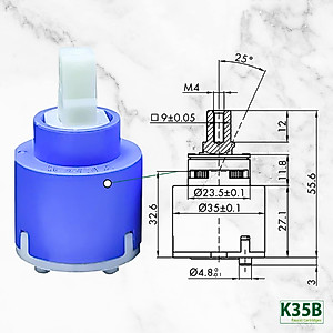 K35A Faucet Cartridge, Replacement Cartridge Compatible with La Torre, Gerber, Danze & Moen, Single Lever Shower Tub Repair, Tub Faucet Cartridges, Kitchen & Bathroom Faucet Cartridge Replacement