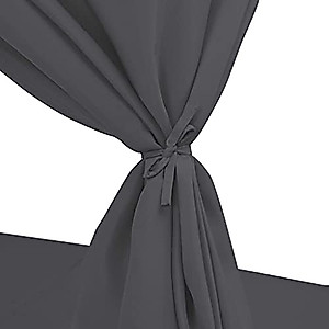 Tidyard Outdoor Lounge Bed with Curtains Sunbed Outdoor Sofabed Garden Furniture Weather-Resistant & Waterproof, Removable & Washable Cushion Poly Rattan Gray