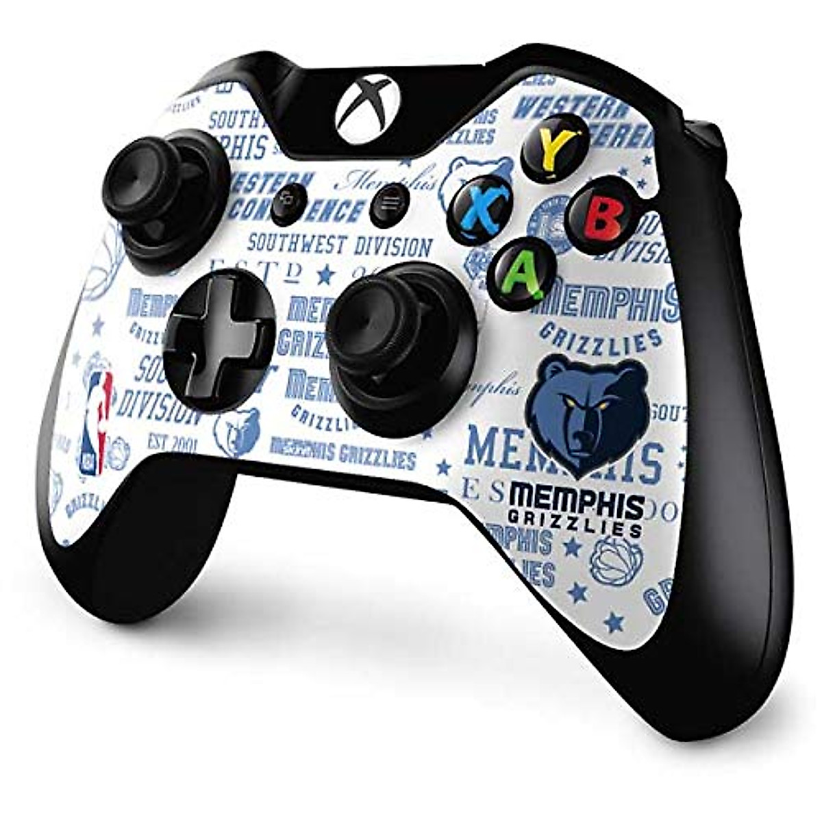 Skinit Decal Gaming Skin Compatible with Xbox One Controller - Officially Licensed NBA Memphis Grizzlies Historic Blast Design