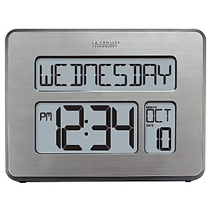 La Crosse Technology Atomic Wall/Table Clock, Metal, 7.5-inch H x 9.75-inch W x 1-inch D (C86279)