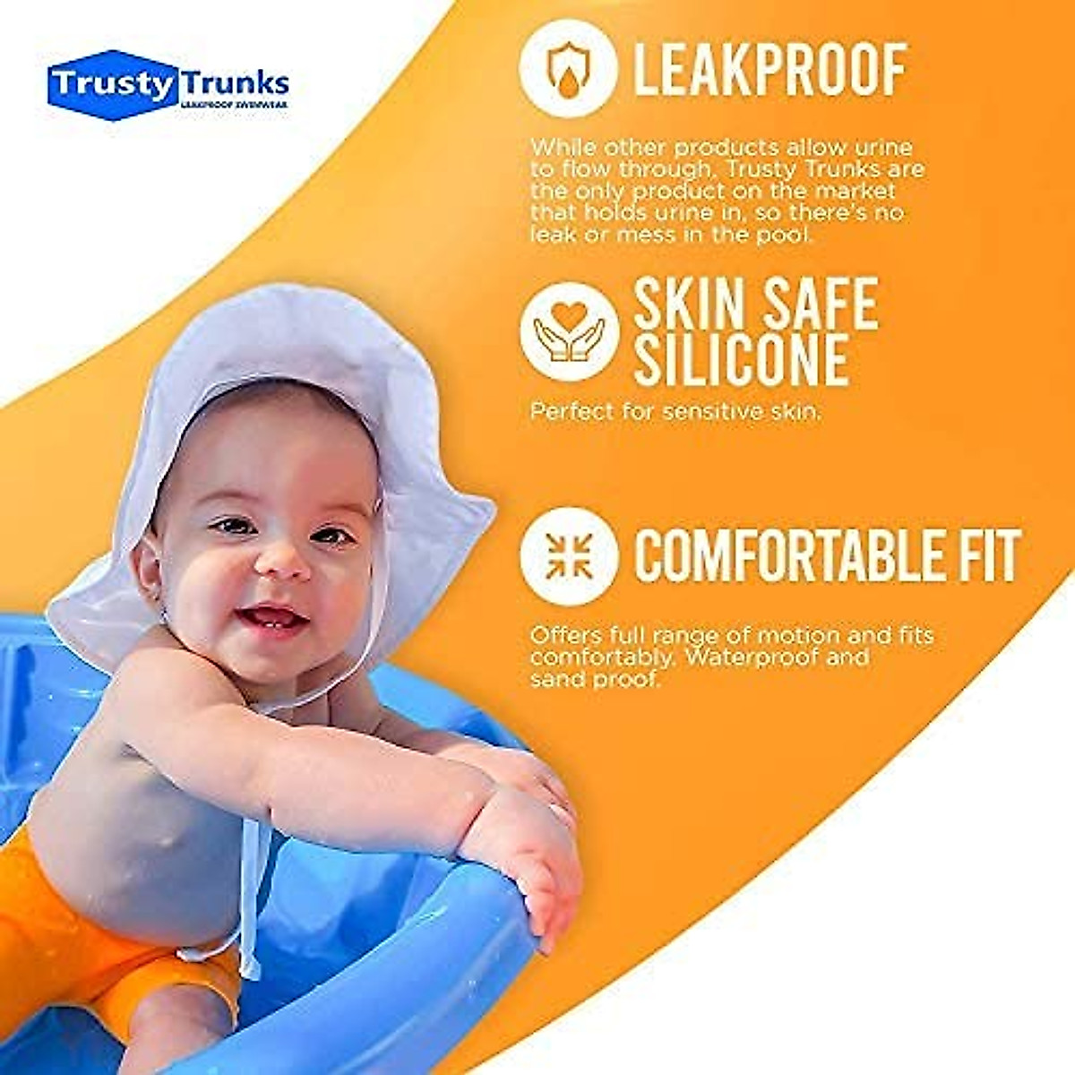 Reusable Swim Diaper, The ONLY Leakproof, Sand-Proof Swim Diaper for Babies & Toddlers, Boys & Girls, Skin-Safe Silicone, Perfect for Pools, Ocean & Beach