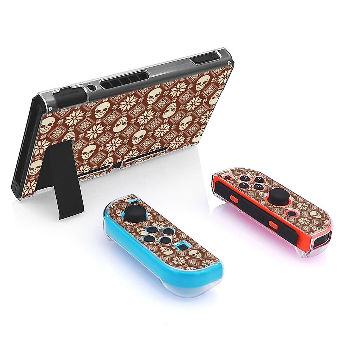 Cross Stitch Skull Pattern Protective Case Cute Design Hard Cases Cover Game Shell for Switch