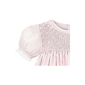 Petit Ami Baby Girls' Fully Smocked Dress with Lace Trim, 9 Months, Pink