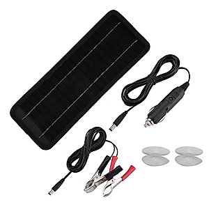 Solar Panel Power Battery Charger, 12V 4.5W, Portable Solar Trickle Charger, Emergency Charging Charger, for Car Battery Laptop Tablets Outdoors