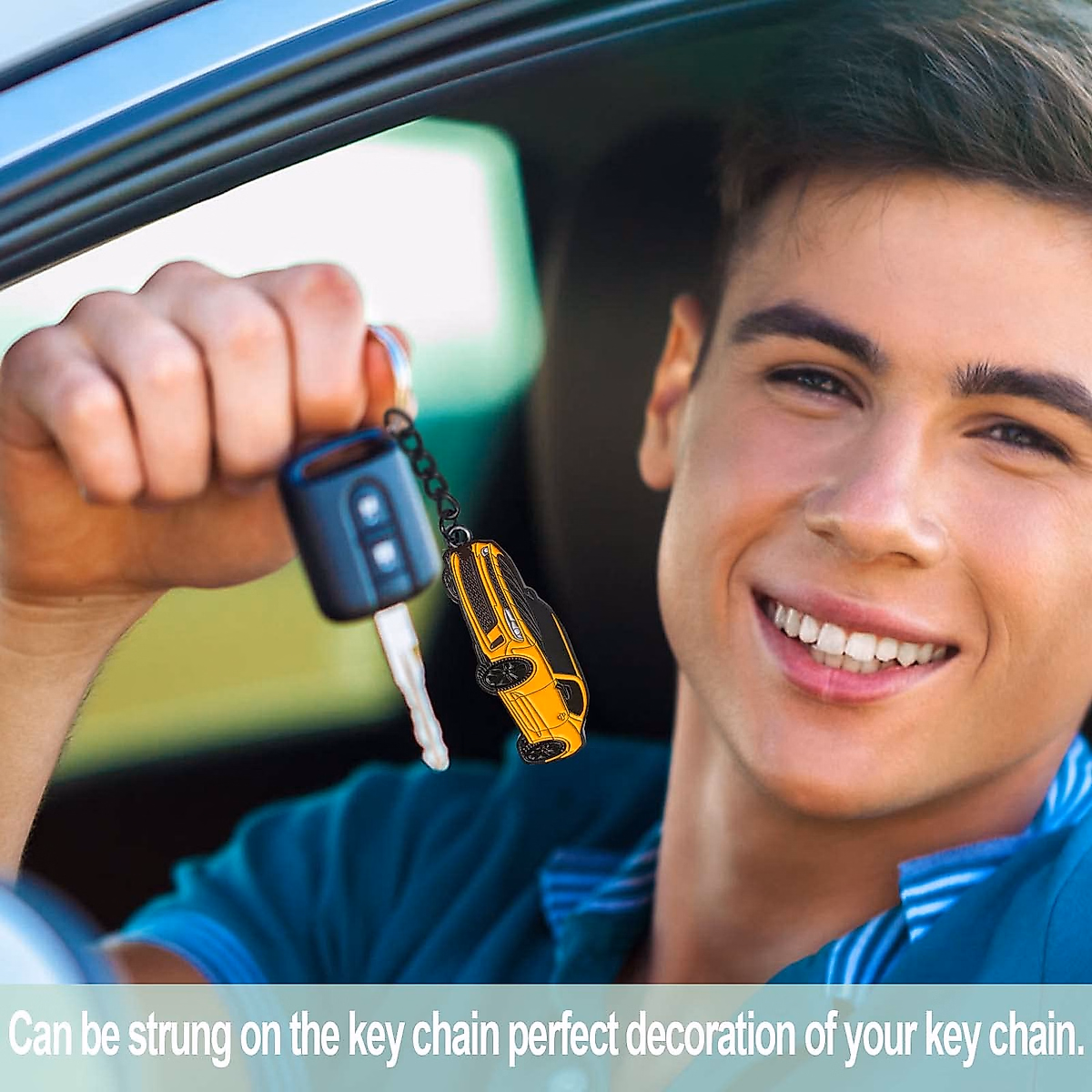 glahorse For Chevy Camaro Keychain，For Chevy Camaro Accessories 2010-2020，Metal Keychain (Yellow)