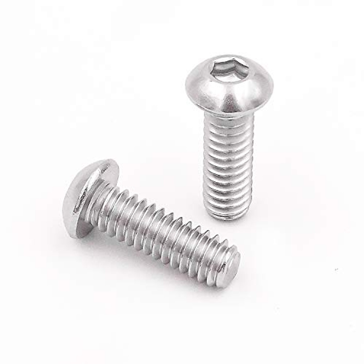 KINJOEK 100 Packes 1/4-20 x 1 Inch Button Head Socket Cap Bolts Screws, Allen Hex Socket Drive, 304 Stainless Steel 18-8, Full Thread, Bright Finish, Heavy Duty Machine Hexagon Screw Drive