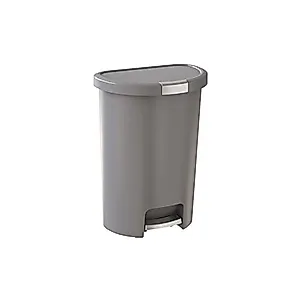 Curver Infinity 43.9 Liter / 13 Gallon Plastic Kitchen Trash Can with Foot Pedal and Locking Lid - Perfect for Household Use Indoor for Garbage Disposal or Recycling