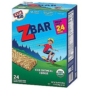 CLIF Kid Zbar - Iced Oatmeal Cookie - Soft Baked Whole Grain Snack Bars - USDA Organic - Non-GMO - Plant-Based - 1.27 oz. (24 Pack)