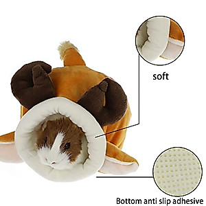 Toysructin Guinea Pig Cuddle Cave Hideout, Mini Hamster Bed Soft Warm Rat House Nest with Washable Pad, Cute Small Animal Pet Habitat Cozy Hamster Sleeping Nest for Chinchilla Ferrets Hamsters