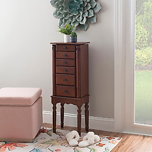 Powell Lightly Distressed "Deep Cherry" Jewelry Armoire