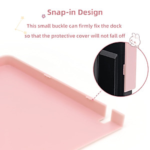 GeekShare Anti Scratch Switch Dock Cover- Hard Faceplate Sleeve Pad for Switch Dock- DIY Replacement Shell Compatible with Nintendo Switch Dock(Strawberry Rabbit)