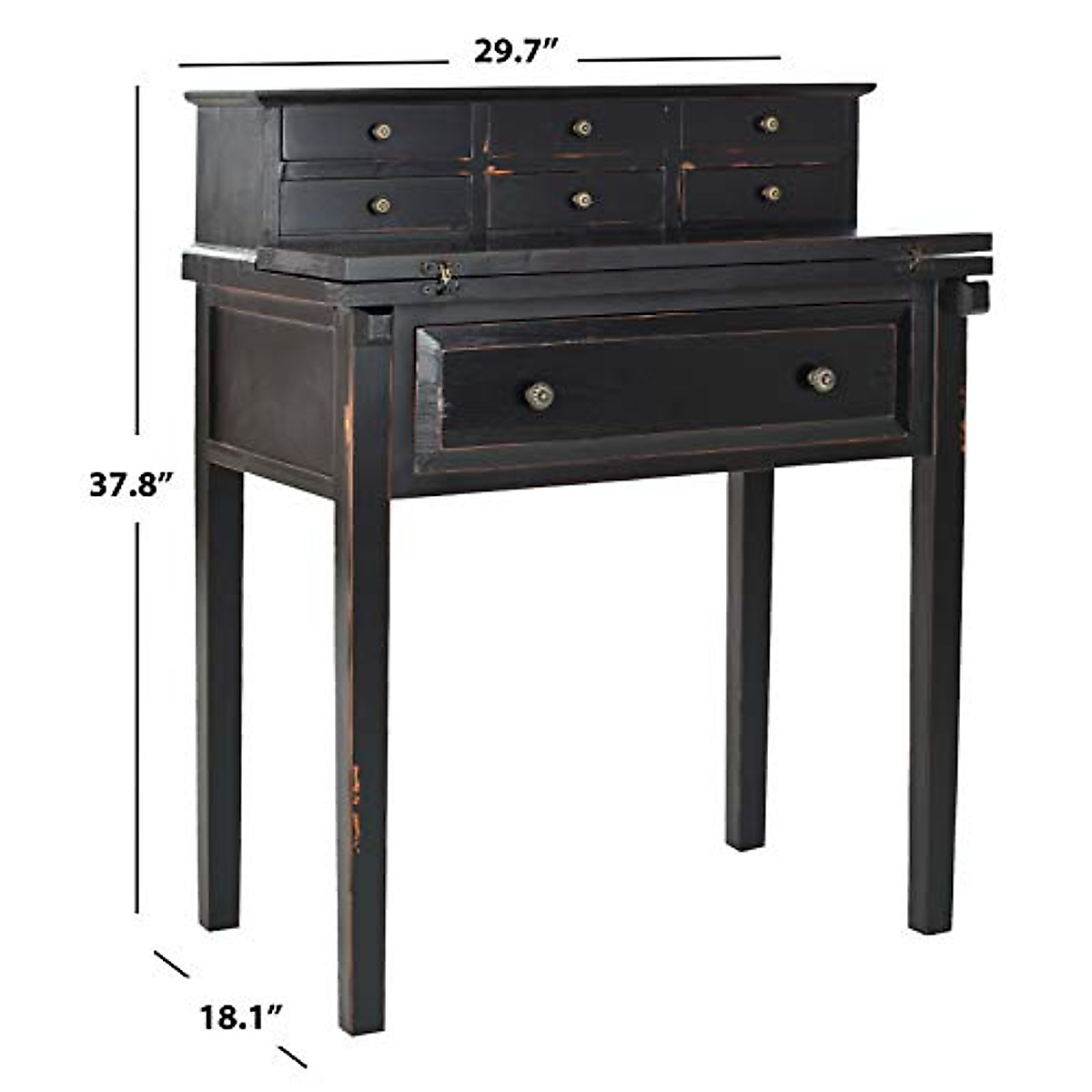 Safavieh American Homes Collection Abigail Distressed Black Fold Down Desk