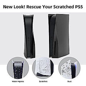 NexiGo PS5 Accessories Faceplate for Playstation 5 Disc Edition, ABS Anti-Scratch Dustproof Protective Shell Cover, Replacement Face Plate for PS5 Disc Edition (Black)