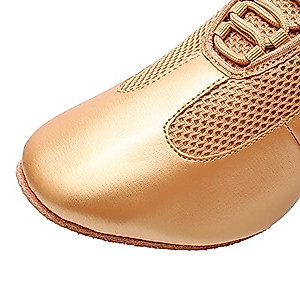 DKZSYIM Women&Men Ballroom Dance Practice Shoes Closed Toe Latin Tango Modern Dance Teaching Shoes,US 7.5
