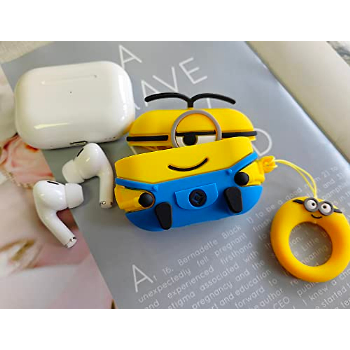 Compatible with Airpods Pro 2nd Generation Case 2022, Cute Case for Air Pods Pro 2 Cartoon, Kawaii Soft Silicone Protective Cover for New Apple Air pod Pro2 Case for Men Women Keychain (One Eye)
