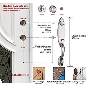 NB_Hardware 2PACK Double Door Lockset Entry Modern Handleset with Oval Knob Door Handle Satin Nickel Finish Reversible for Right and Left Handed(2 Pack(Keyed & Dummy Lockset))