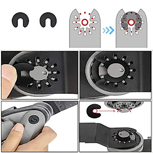 Adust 20PCS Titanium Oscillating Saw Blades, Multitool Blades for Cutting Hard Material, Metal Nails Wood and Plastic, Oscillating Tool Blades fit Dewalt Rockwell Milwaukee Makita Bosch (31)