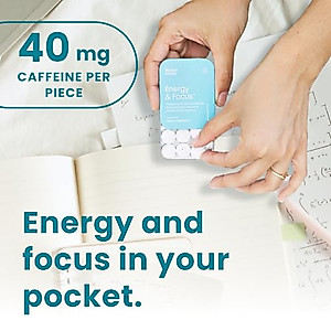 NeuroGum Energy Caffeine Mints (144 Pieces) - Sugar Free with L-theanine + Natural Caffeine + Vitamin B12 & B6 - Nootropic Energy & Focus Supplement for Women & Men - Keto & Vegan, Peppermint Flavor