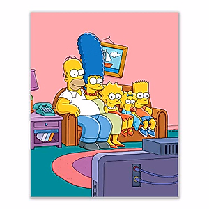 Simpsons Poster Prints - Set of 6 (8 inches x 10 inches) Movie Poster Prints - Bart Homer Marge Lisa Maggie
