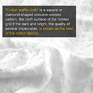 STWIENER 100% Cotton Waffle Weave Duvet Cover Set King Size - Comforter Covers Soft Textured Bedding Sets for All Season - 3 Pieces Includes 1 Duvet Cover with and 2 Pillow Shams(White, 104"x90")