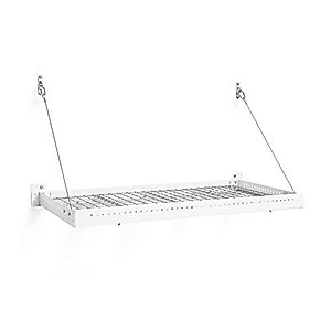 NewAge Products Pro Series White 2'. x 4'. Wall Mounted Steel Shelf, Garage Overheads, 40405