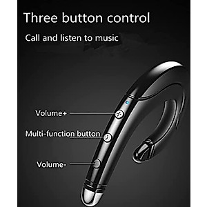 Wireless Bluetooth Headphone, Painless Wearing Headset with Mic for Cell Phone, Non Ear Plug Non Bone Conduction Ear Hook Earbuds, Lightweight, Waterproof Earpiece for Business/Office/Sports