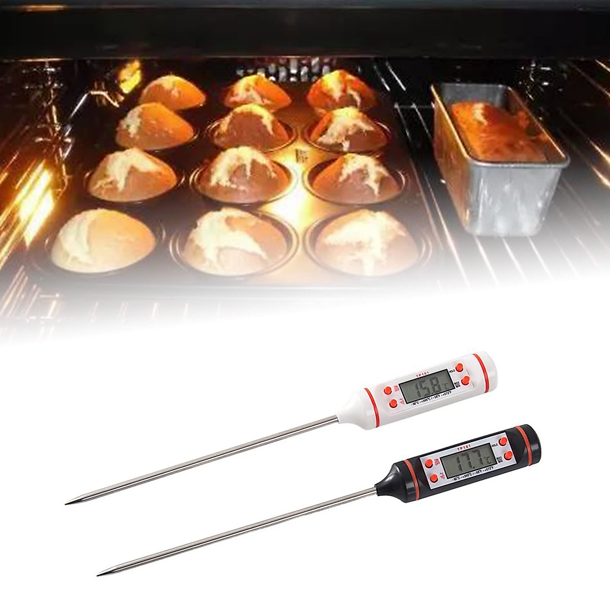 narutosak Meat Thermometer Digital Instant Read for Grilling Kitchen Cooking for Candy Thermometer for Outdoor Black