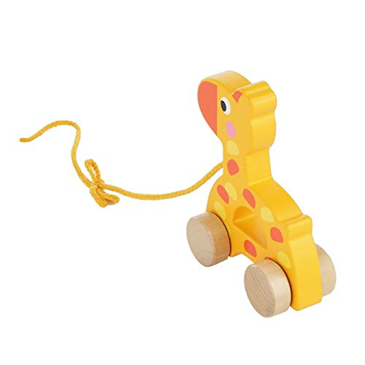 Adorable Giraffe Wooden Animal Pull Toy - Solid Wood Educational Baby Toy for Toddler Boys and Girls Age 18 Months, and Up - Classic Developmental Pull Toy
