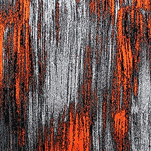 Flash Furniture Rylan Collection Abstract Area Rug - Scraped Design Orange Olefin Rug - 8' x 10' Area Rug - Jute Backing - Living Room, Bedroom, & Family Room