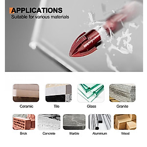 FEWELL Masonry Drill Bits 10 Pcs, Concrete Drill Bit Set Size 1/8" to 1/2", Professional High Cobalt Drill Bit Set for Tile Glass/Metal Brick Concrete Ceramic Plastic Wood