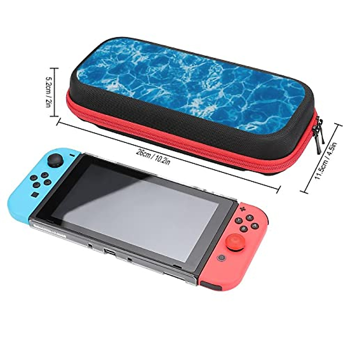 MUTAY Carrying Case for Nintendo Switch Water Ripple Portable Protective Case for Switch Lite Switch Accessories Bundle Portable Travel Bag with 20 Game Storage Compatible