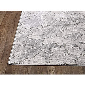 Abani Modern Grey Marble Pattern 7'9"x10'2" Turkish Area Rug Rugs Nova Collection - Stone Texture Design Eclectic Style Accent