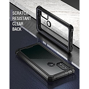 Poetic Guardian Case for Motorola Moto G Power 2022, [20FT Mil-Grade Drop Tested], Full-Body Hybrid Shockproof Bumper Cover with Built-in Screen Protector, Black/Clear