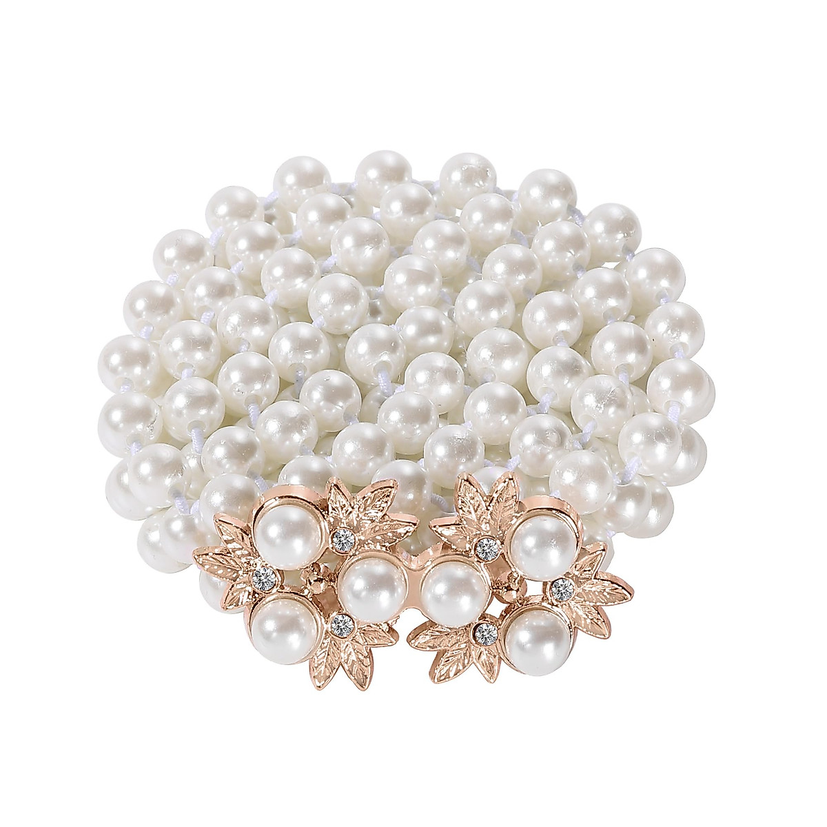 Ayliss Women Pearl Waist Belt Elastic Wedding Bridal Belt with Rhinestone Crystal Sash Bridesmaid Dress Belt Waistband (#7)