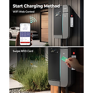 BougeRV 48 Amp Level 2 EV Charger for Home, 240V, NEMA 14-50 Plug, 25 Ft, 48A/40A/32A/24A/16A/10A Adjustable Current, Electric Car Charging Station, Waterproof Indoor/Outdoor Use