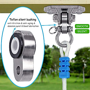 IOH 2 Pcs Heavy Duty Swing Hangers Stainless Steel 304 antirust【2000 lb Capacity】 180° Silent Swing, Playground Porch Yoga Seat Trapeze, Hammock Chair, Hanging Kit, Swing Set Indoor Outdoor