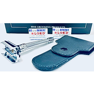 G.B.S Adjustable DE Butterfly Razor Stainless Steel Knurled Handle