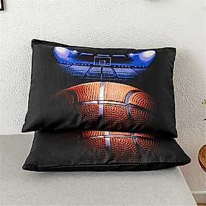 Homebed 3D Sports Basketball Bedding Set for Teen Boys, Duvet Cover Sets with Pillowcases, Full Size 90" X 90", 3PCS,1 Duvet Cover+2 Pillow Shams