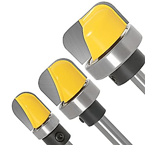 ASNOMY 3Pcs 1/4 Inch Shank Bowl and Tray Router Bit, Bowl & Tray Template Router Bit Set with Ball Bearing Dish Carving Router Bits Wood Cutter Bowl Pattern Router bit