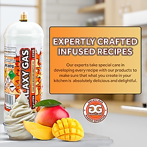 Galaxy Gas Mango Smoothie Flavor Whipped Cream Dispenser Cartridge Tank, Nitrous Oxide 0.6L 375 Gram Whip Cream Charger, Whipped Cream Cartridge, N2O Charger Tank, 1 Cylinder