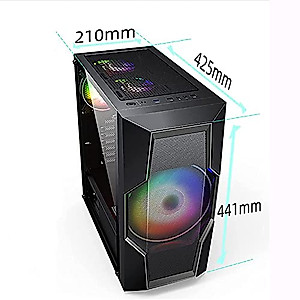 Computer Cases,Mid-Tower PC Gaming Case ATX/M-ATX/ITX - Front I/O USB 3.0 Port - Acrylic Glass Side Panel - 200mm Big Fanm - 5 RGB Fans (Color : Black)