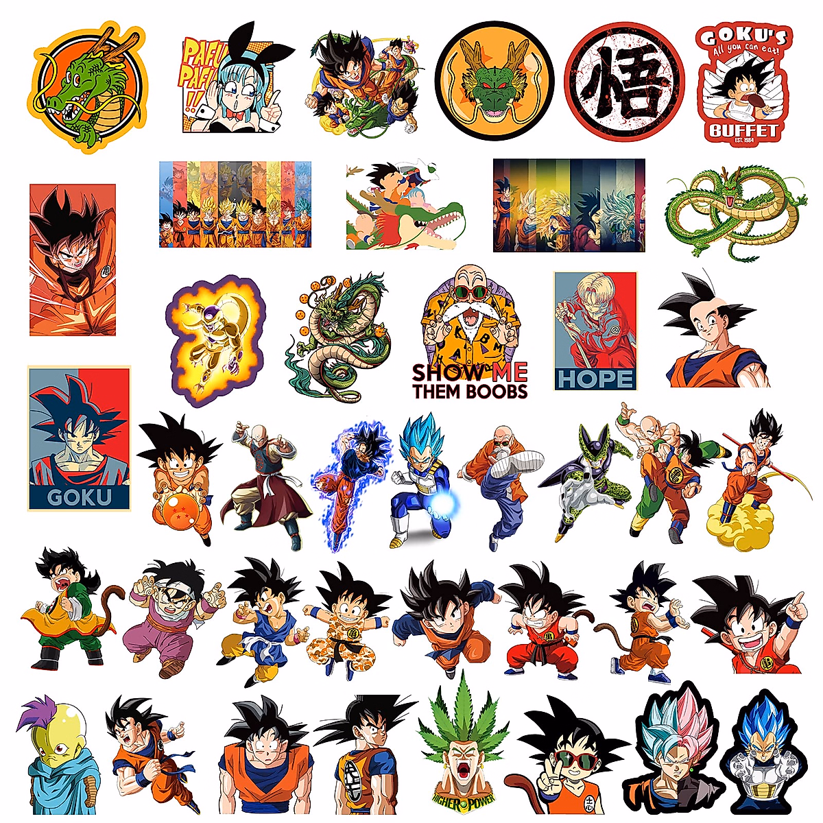 100PCS Cartoon Stickers Classic Anime Waterproof Vinyl Stickers for Water Bottle Car Laptop Phone Skateboard Graffiti Aesthetics Decals Pack for Kids Boys Girls Teens Adult