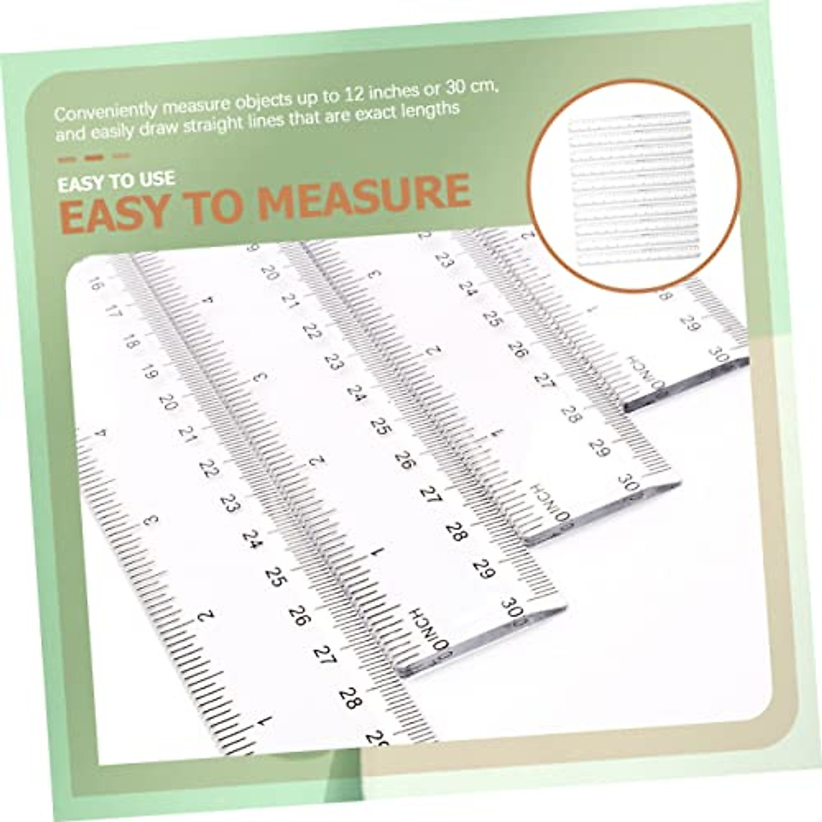 MAGICLULU 20pcs Ruler Metric Ruler 12+ Inch Rulers Plastic Rulers Metric Ruler Precision Ruler Straight Ruler 12 in Ruler Small Ruler Metric System Supplies Use Clear Ruler