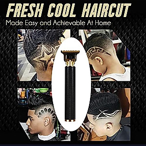 Men Trimmers Electric Hair Clipper Set - USB Charging Cordless Intelligent Barber Set with 4 Combs Metal Shaver Grooming Kit Gifts - Easy to Use for Home Barber Shop