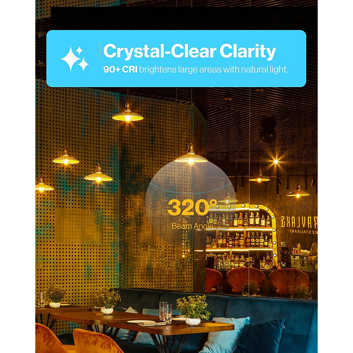 Sunco 10 Pack 60W Vintage LED Edison Bulbs Equivalent 8.5W CRI92 800 Lumens, Dimmable ST64 Filament 2700K Soft White E26 Medium Base Light Bulbs High Brightness Clear Glass Waterproof UL