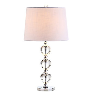 JONATHAN Y JYL2042A Cole 27" Crystal LED Table Lamp Traditional French Country Bedside Desk Nightstand Lamp for Bedroom Living Room Office College Bookcase LED Bulb Included, Clear