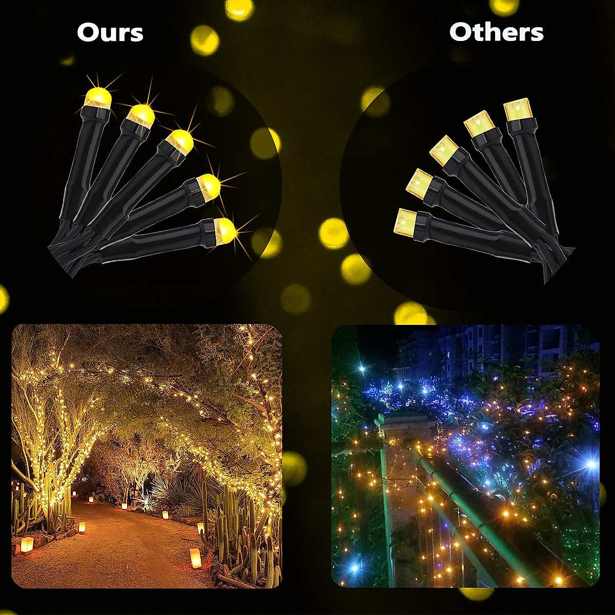 Jnaurb Solar Christmas Lights, 121ft 350 LED Solar String Lights with 8 Modes, Waterproof Outdoor Christmas String Lights for Patio, Garden, Party, Holiday, Christmas Decorations (Wram White)