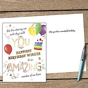 25 Employee Birthday Cards - Exciting Typographic Design with Gold Foil Embossing - FSC Mix